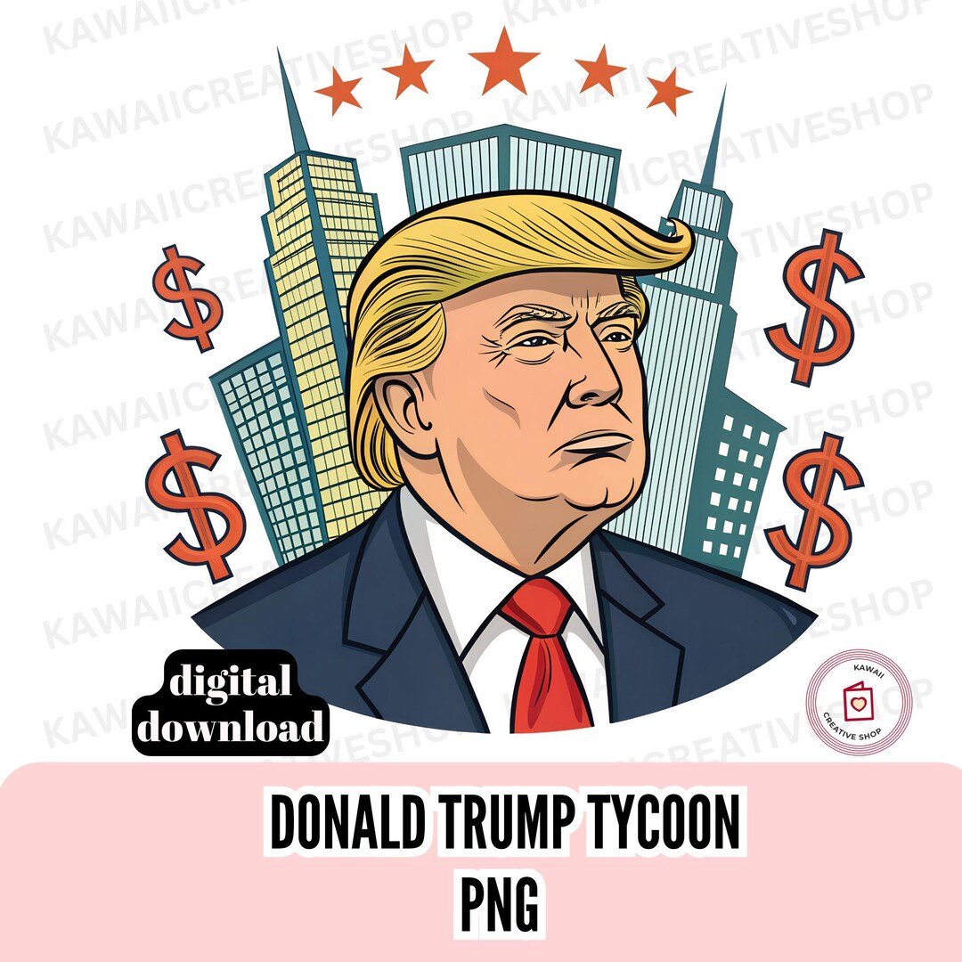 Trump Tycoon Cartoon Illustration With Cityscape Background Digital ...