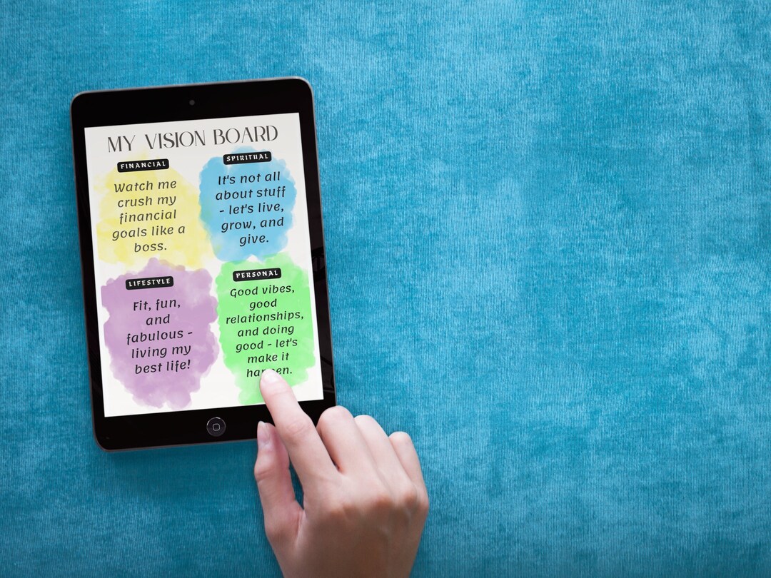 My Vision Board Poster PDF JPG, Goal Board Vision Board Digital ...