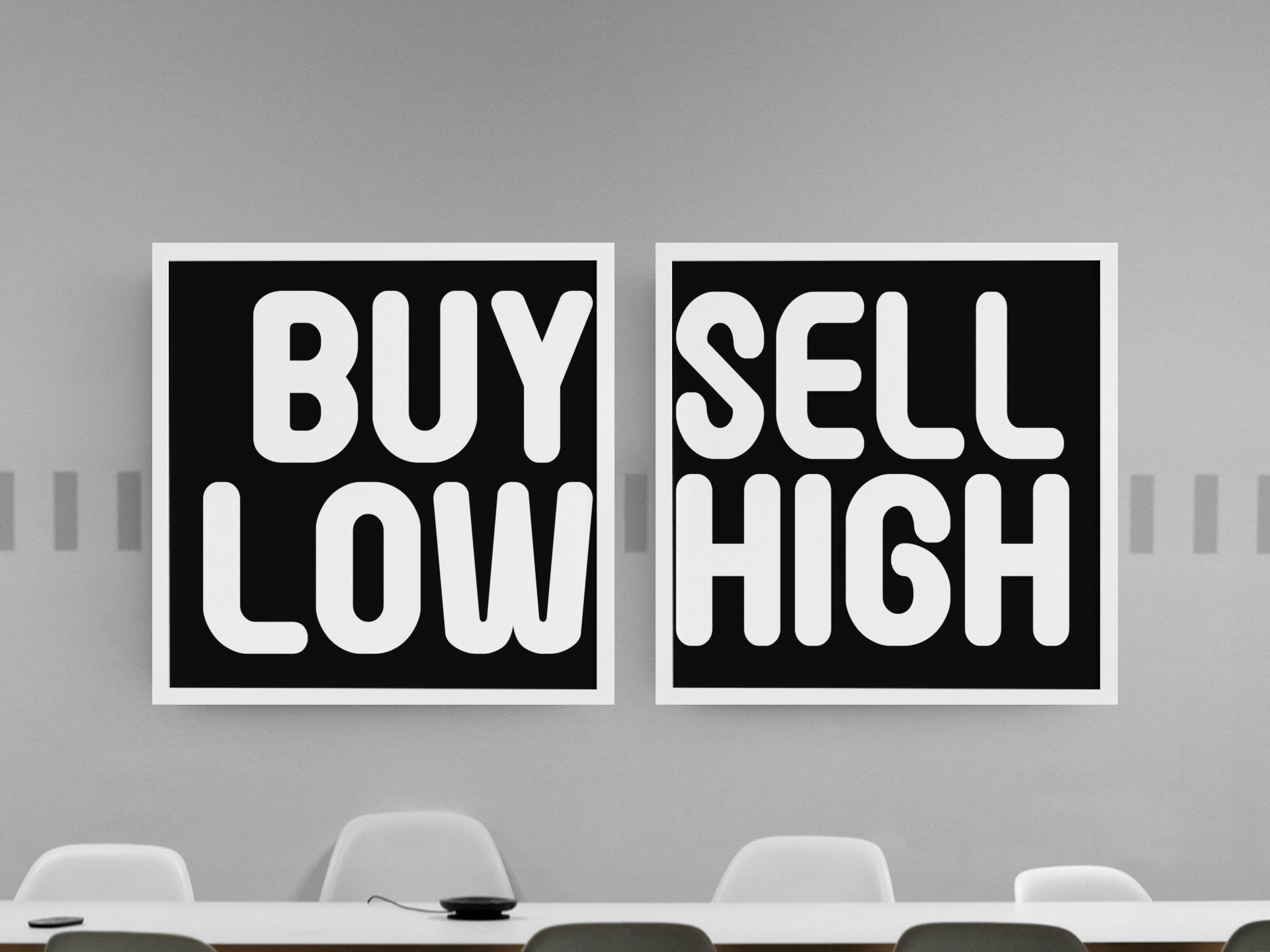 Buy Low Sell High Wall Street Art Stock Market Decor Trading Quotes ...