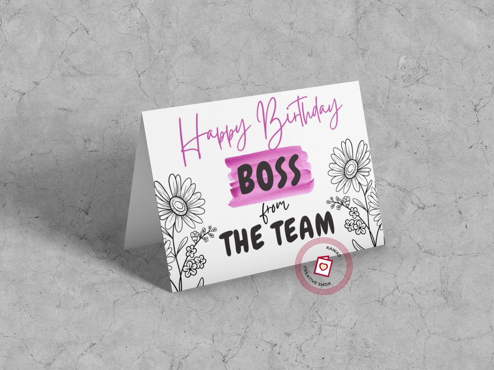 Printable Birthday Card for Boss 7 X 5 Inch Boss Card Gift for Employer ...