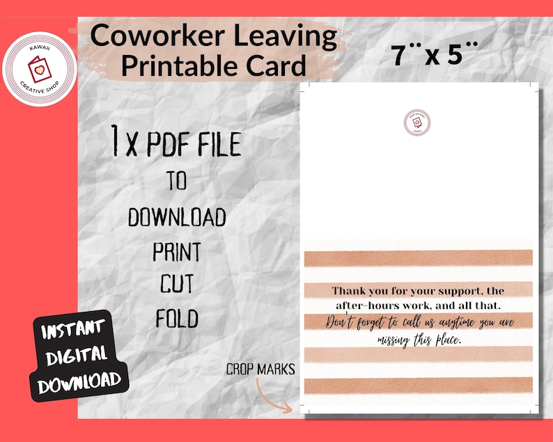 Cards for Coworkers Leaving, Farewell Card, Printable Card, Retirement ...