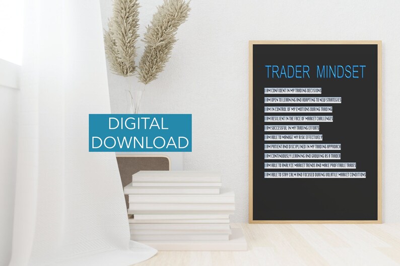 Printable Trader Mindset Poster Gift for Trader Day Trader Motivational ...