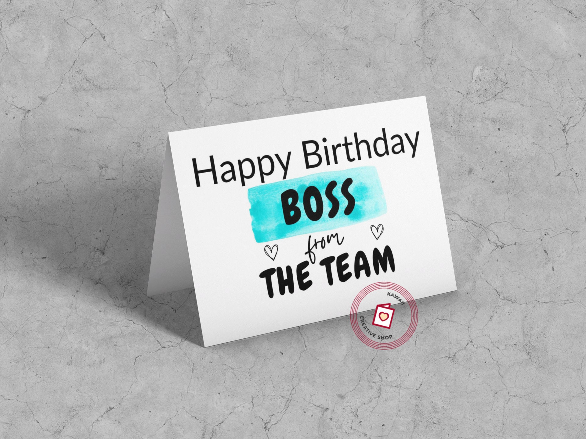 Printable Birthday Card for Boss 7 X 5 Inch Boss Card Instant Download ...
