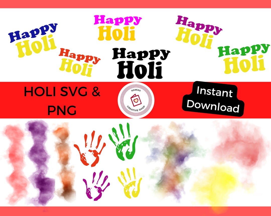 Creative Happy Holi SVG, Holi SVG, Holi Design, Holi Digital File, Holi ...