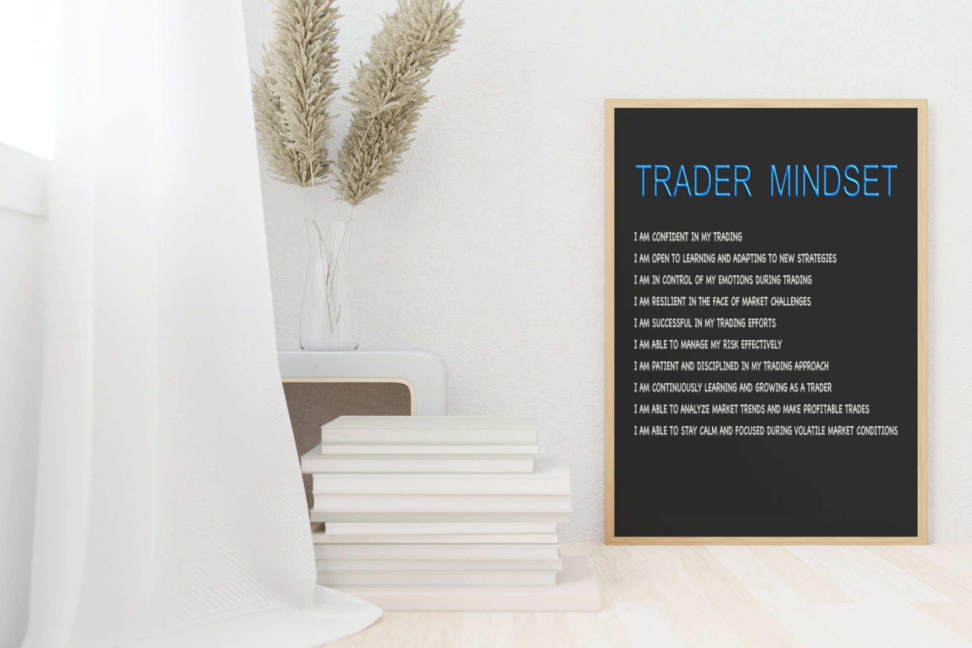Printable Trader Mindset Poster Gift for Trader Day Trader Motivational Gift Wall Art for Office ...