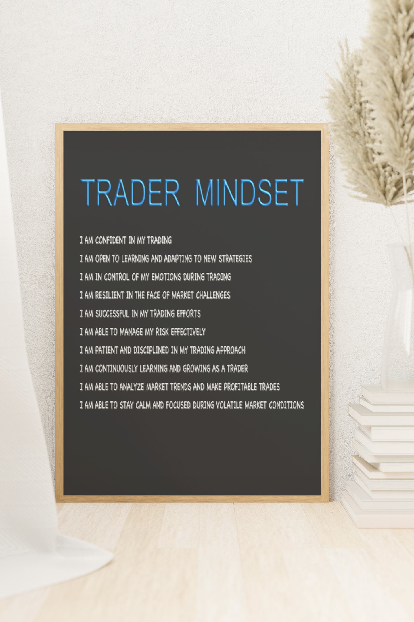 Printable Trader Mindset Poster Gift for Trader Day Trader Motivational ...
