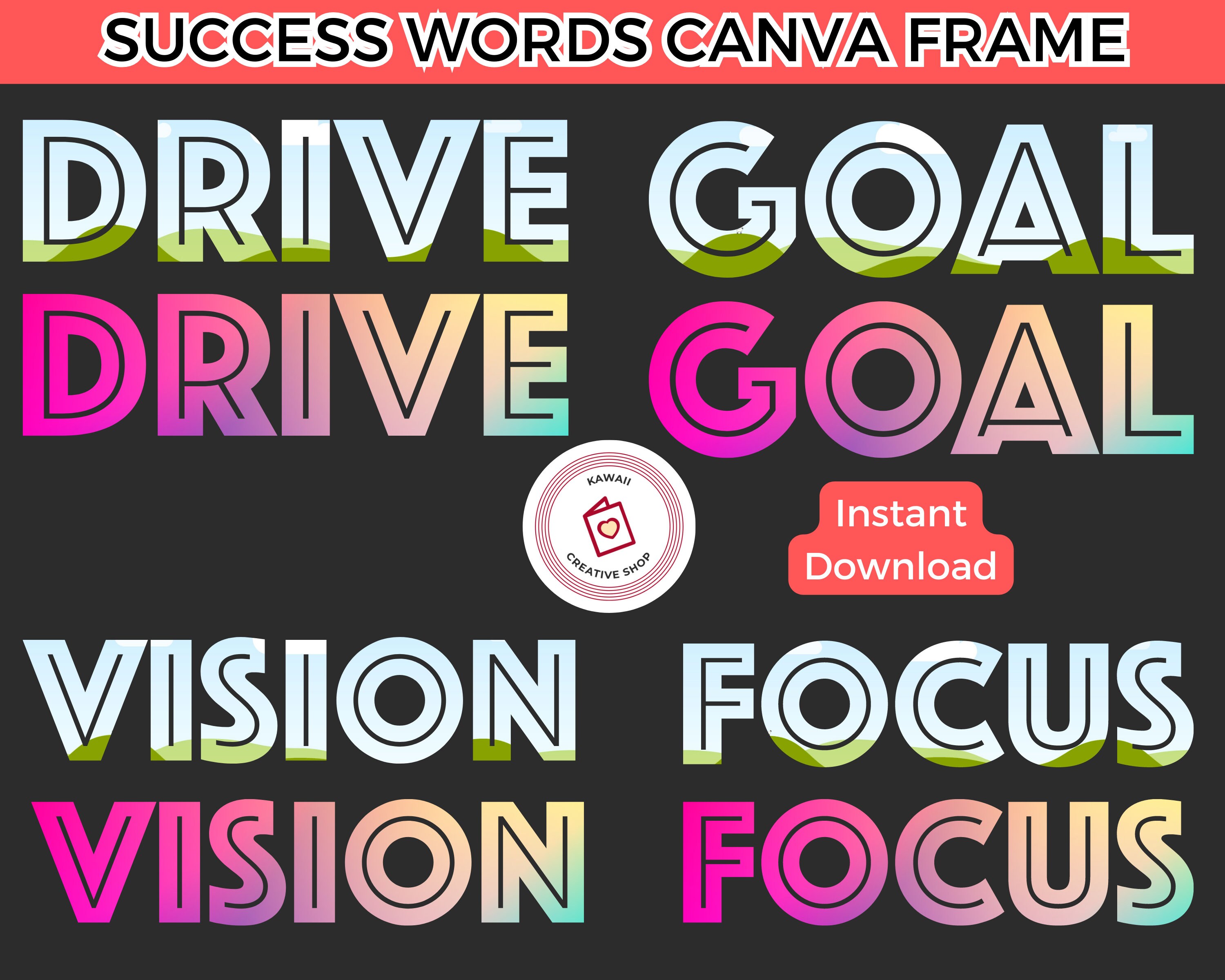 Canva Frames Canva Word Frame Bundle Commercial Use Word Frames ...