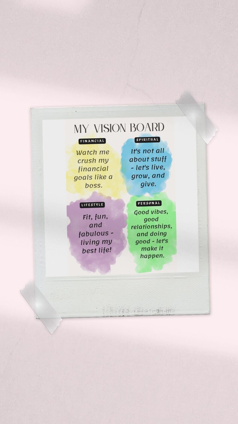 My Vision Board Poster PDF JPG, Goal Board Vision Board Digital ...