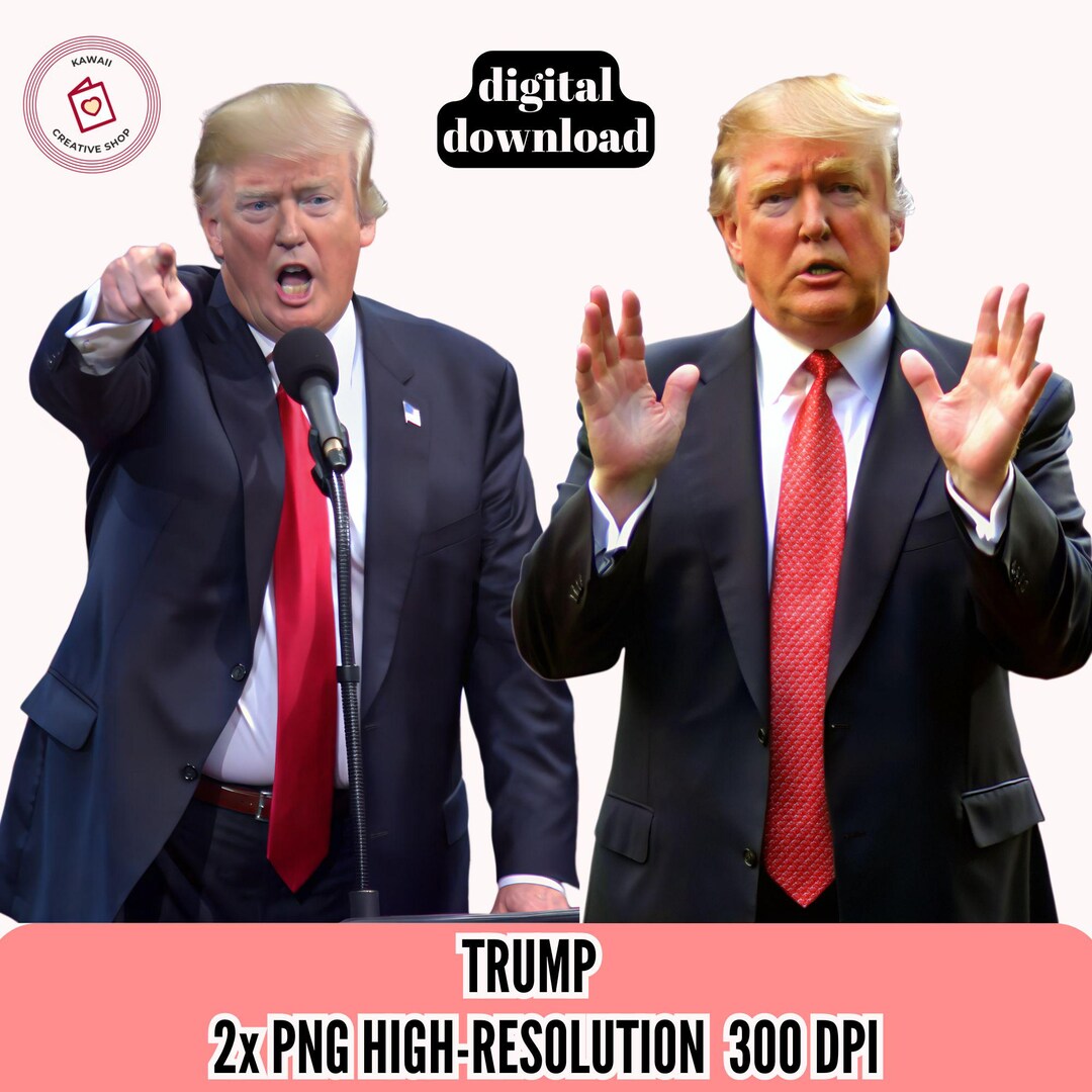 Trump PNG X2 High-resolution AI Art Digital Download Political Art ...
