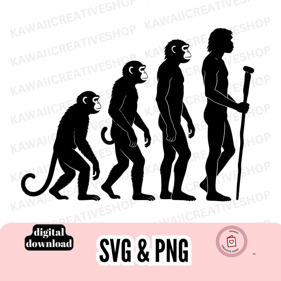 Evolution of Mankind SVG PNG, Human Evolution Silhouette, Minimalist ...