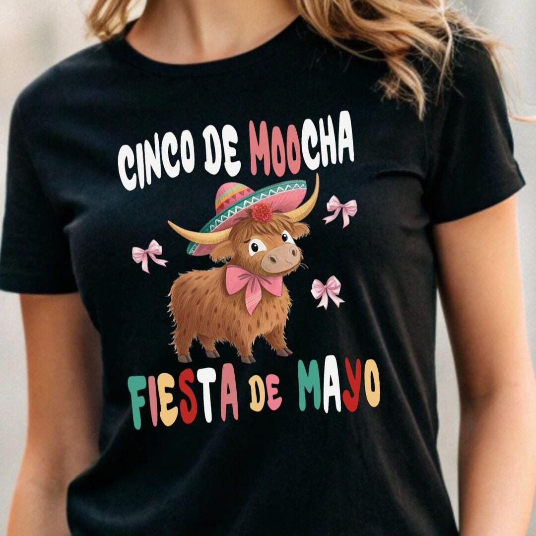 Cinco De Mayo Highland Cow PNG Cinco De Moocha Fiesta Highland Cow ...