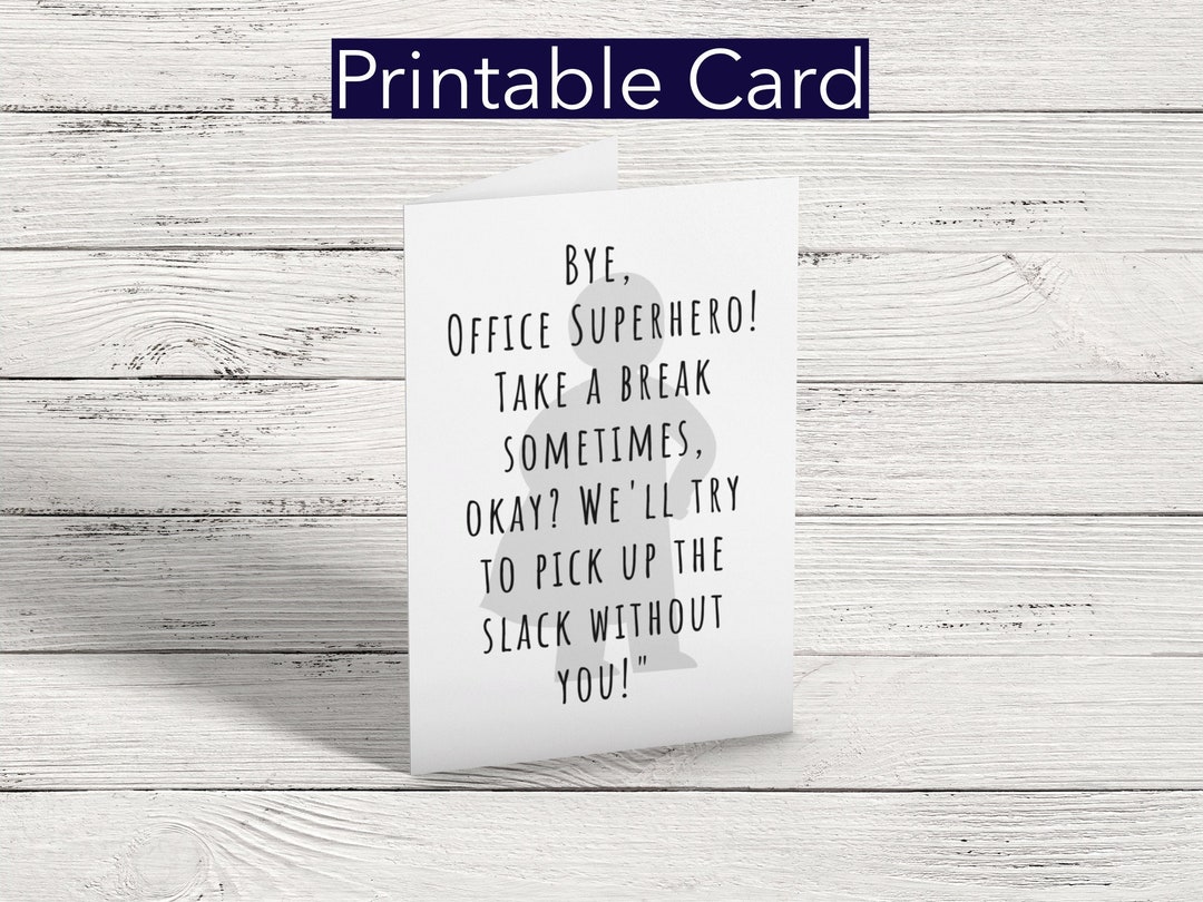 Printable Card for Coworker Leaving Workaholic Funny Leaving Card - Etsy