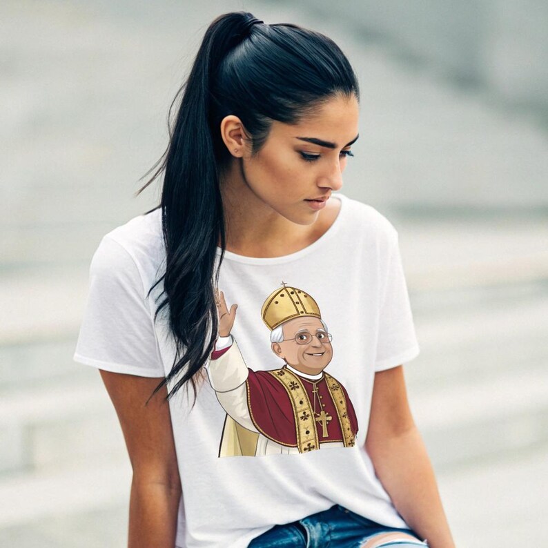 Pope Leo XIV PNG Cartoonish Style First American Pontiff in Gold Robe ...