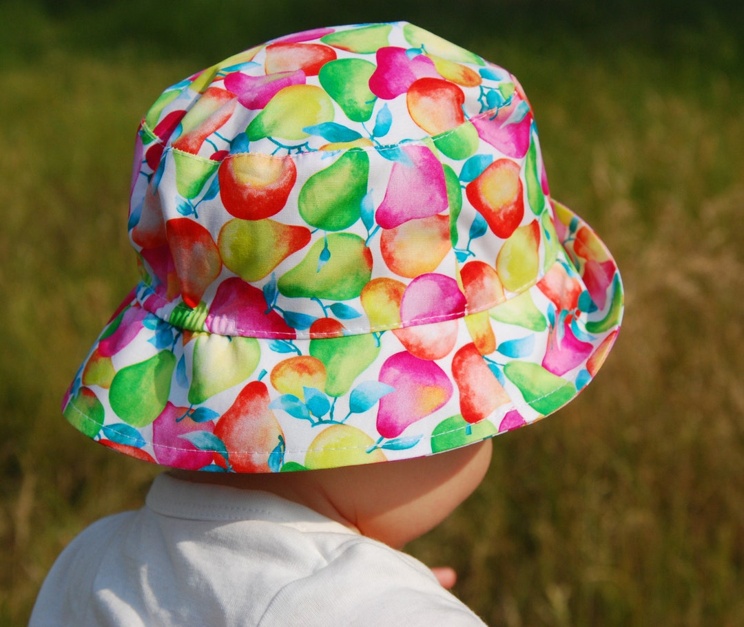 Bucket Hat for Girls and Boys Made of Cotton With a Pear Motif - Etsy