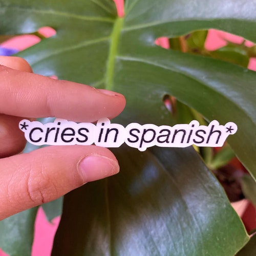 Cries in Spanish Sticker Latina - Etsy