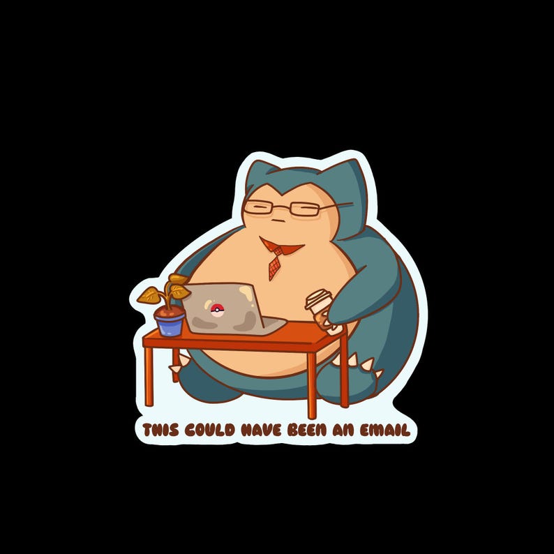 Cute Poké Picnic Stickers, Snorlax Sticker, Kawaii Stickers - Etsy