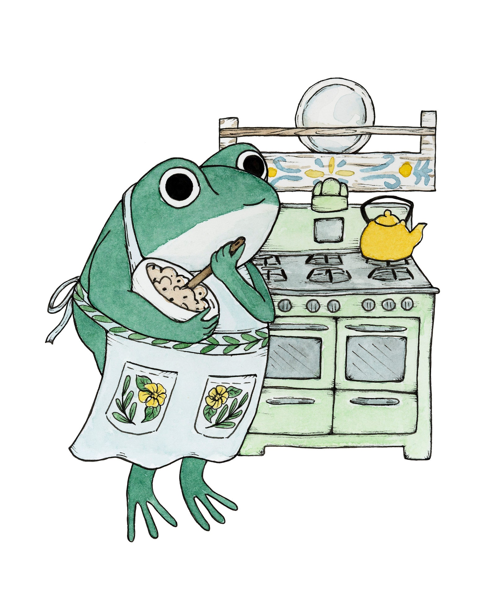Cute Baking Frog Print - Etsy