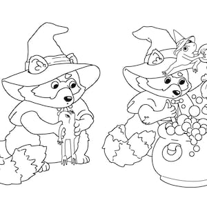 Halloween/fall Frogs Digital Color Pages - Etsy