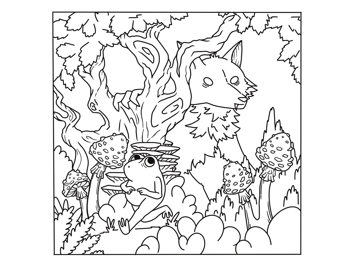 Halloween/fall Frogs Digital Color Pages - Etsy