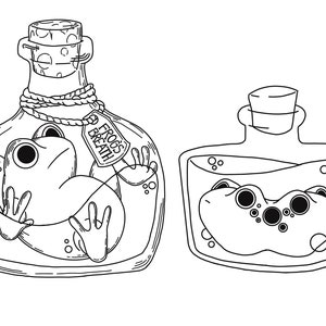 Halloween/fall Frogs Digital Color Pages - Etsy