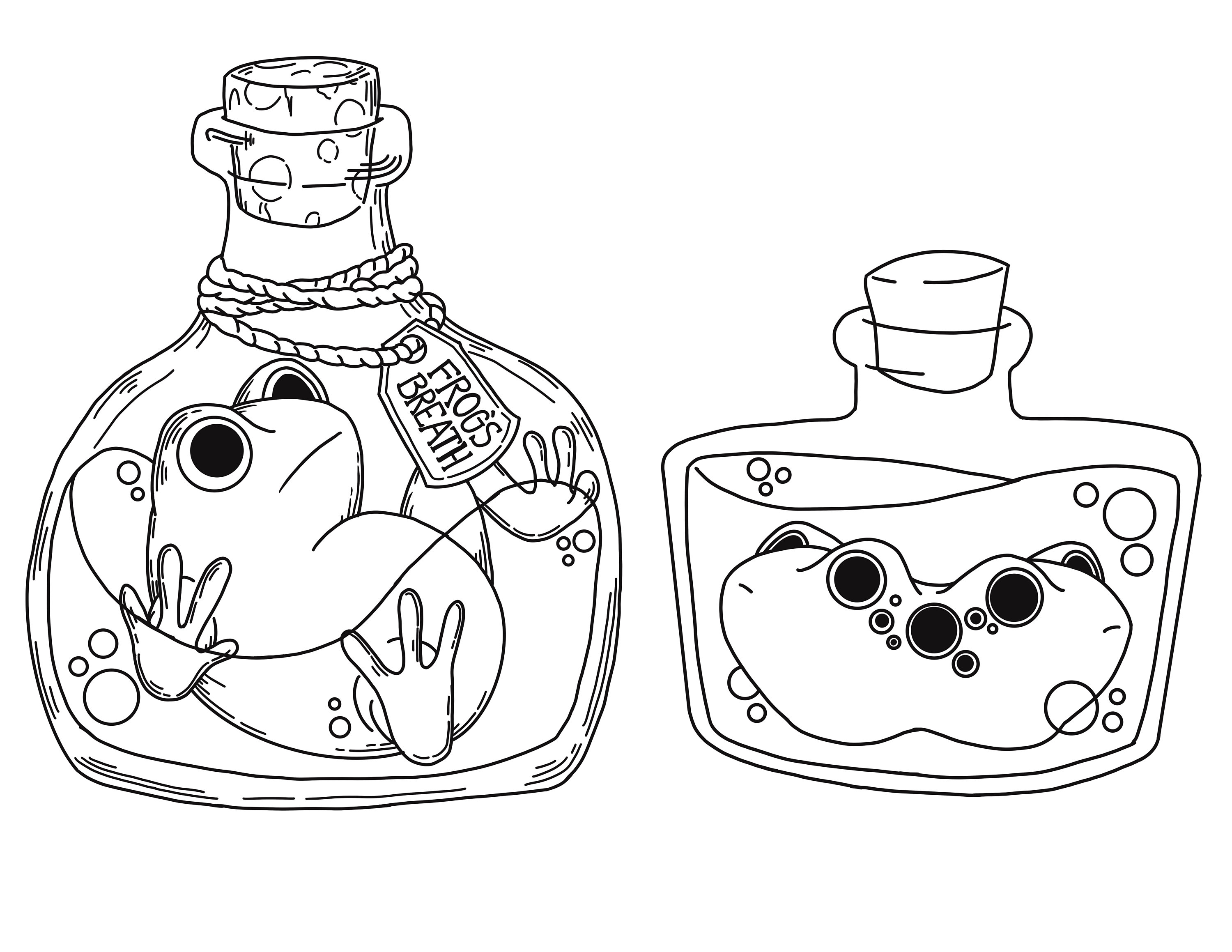 Halloween/fall Frogs Digital Color Pages - Etsy