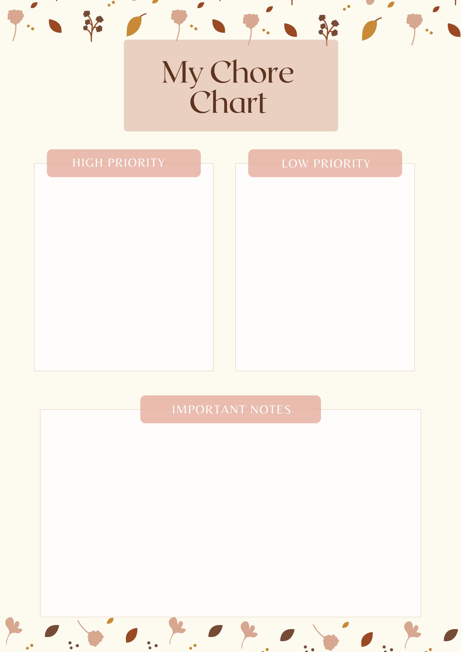 Chore Chart Templates- Bundle - 8x11 Inches - Digital Download ...