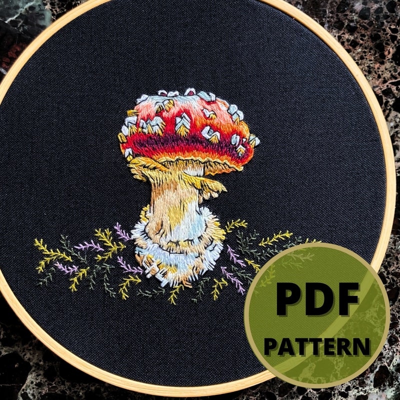 Mushroom Embroidery Pattern - Etsy