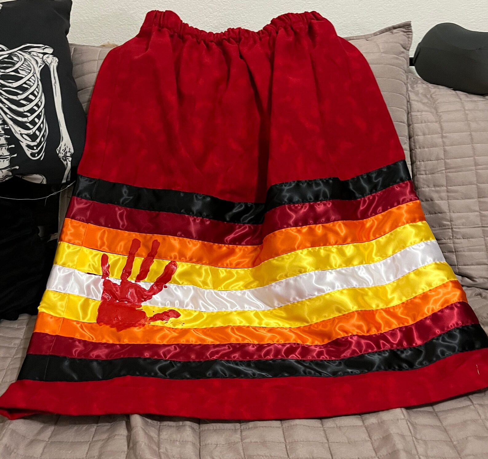 MMIW Red Fire Colors Ribbon Skirt With Pockets - Etsy