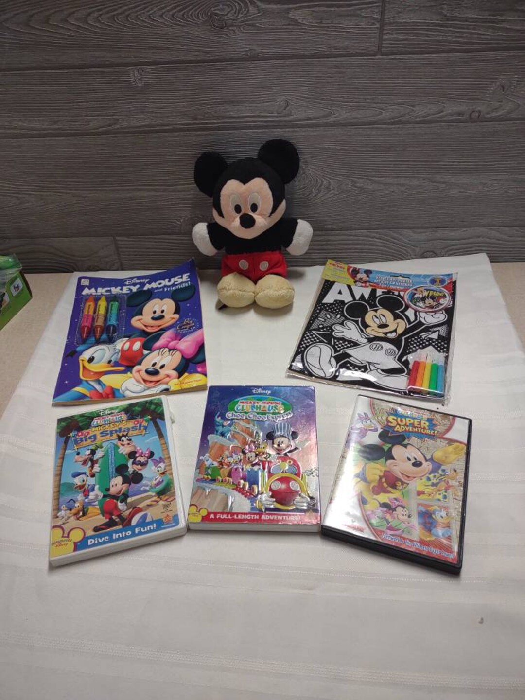 Disney Mickey Mouse Plush With Activity Book Velvet Poster - Etsy