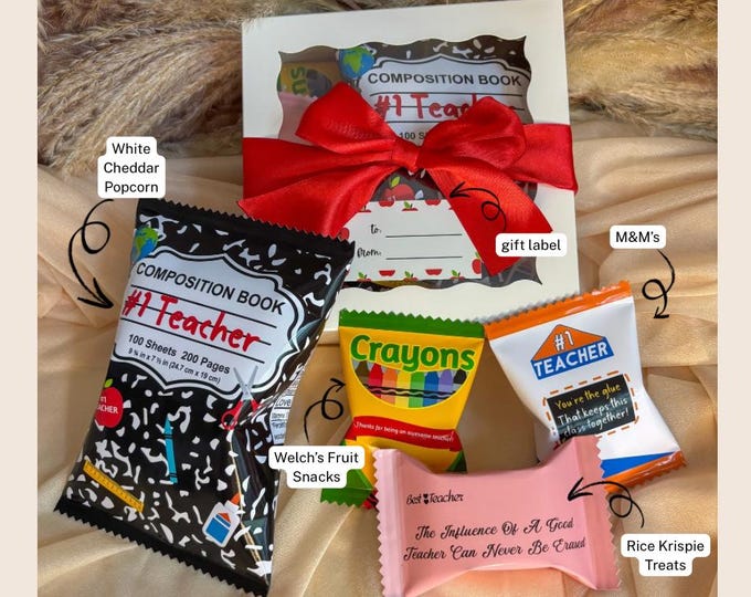 End of Year Teacher Goodie Box, Teacher Snacks, Teacher Appreciation ...