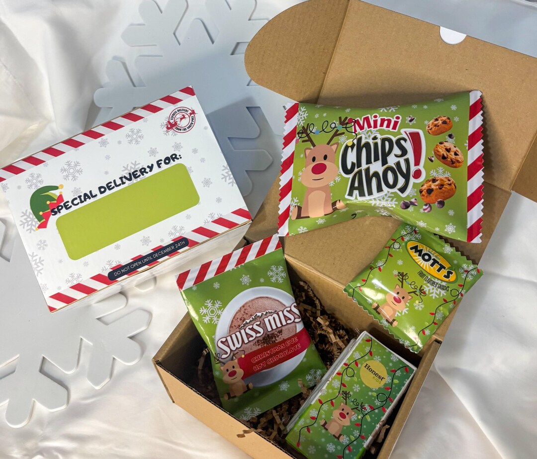Personalized Christmas Eve Snack Box, Custom Treats, Christmas Eve Gift ...