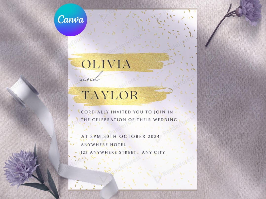 Gold Wedding Invitation,etsy Wedding Invitations,unique Wedding ...