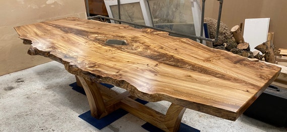 Bespoke Hand Crafted Elm Dining Table Etsy