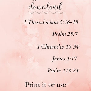 Printable Daily Gratitude Journal With Scripture Bible Verses christian ...