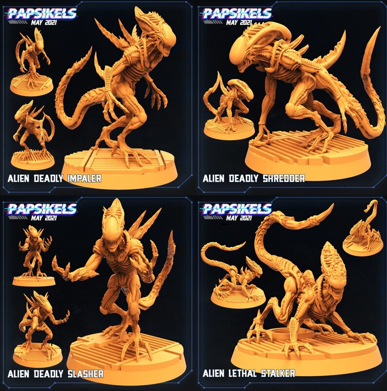 Papsikels Miniatures Sci-fi Xeno Brood Aliens / Xeno Aliens - Etsy UK