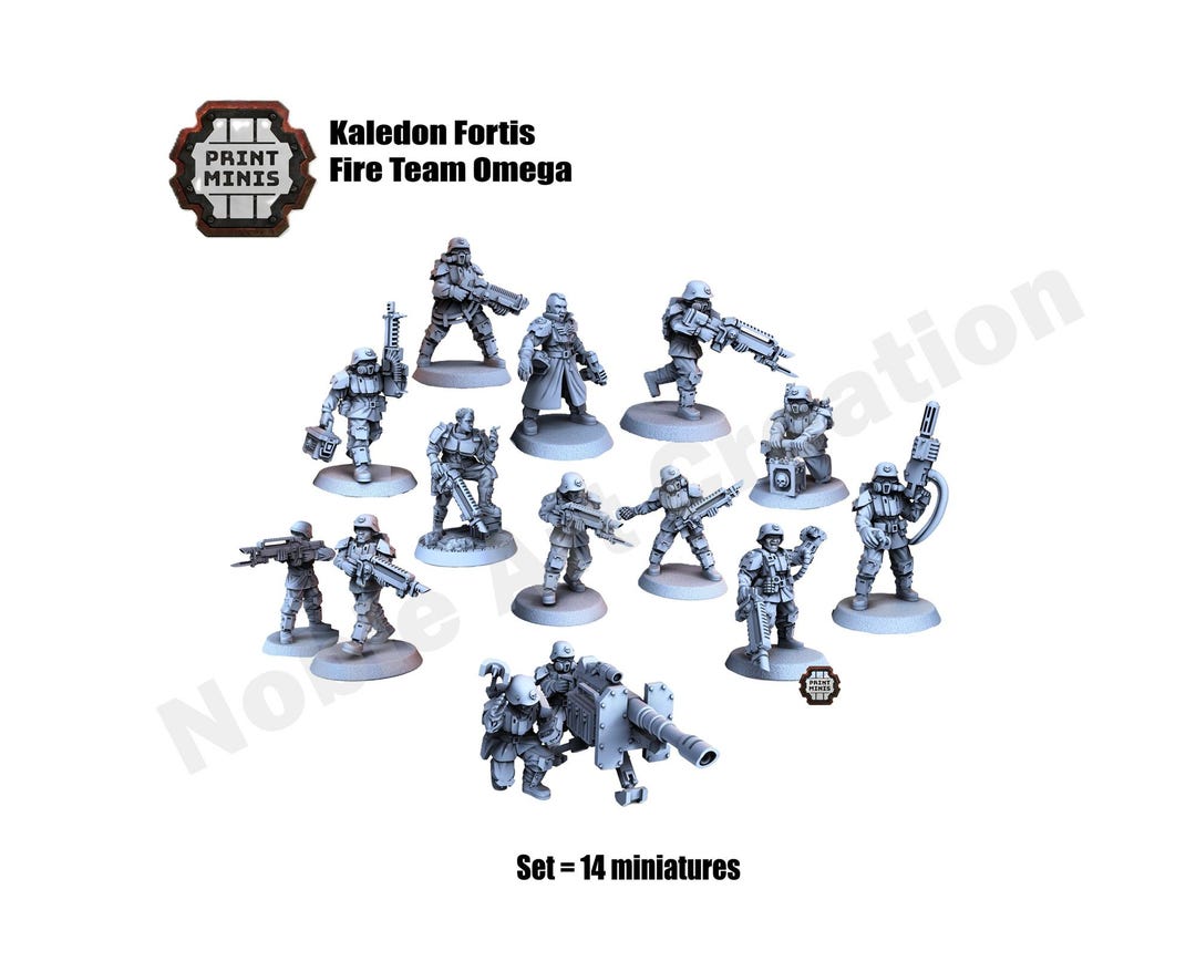 Print Minis Sci-fi Kaledon Fortis Fire Team Omega / Stormtroopers ...