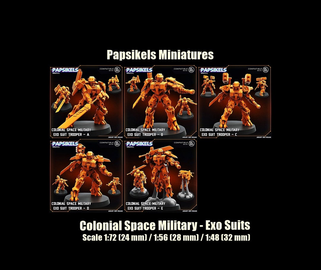 Papsikels Miniatures | Dropship Troopers Colonial Heavy Armoured Exo ...