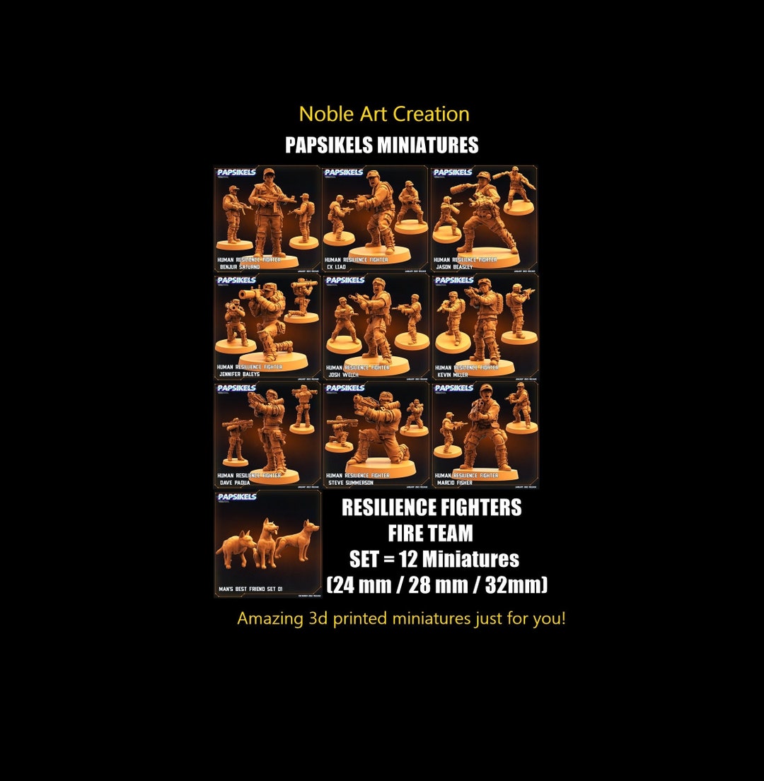 Papsikels Miniatures Sci-fi Resilience Fighter Fire Team / Troopers ...