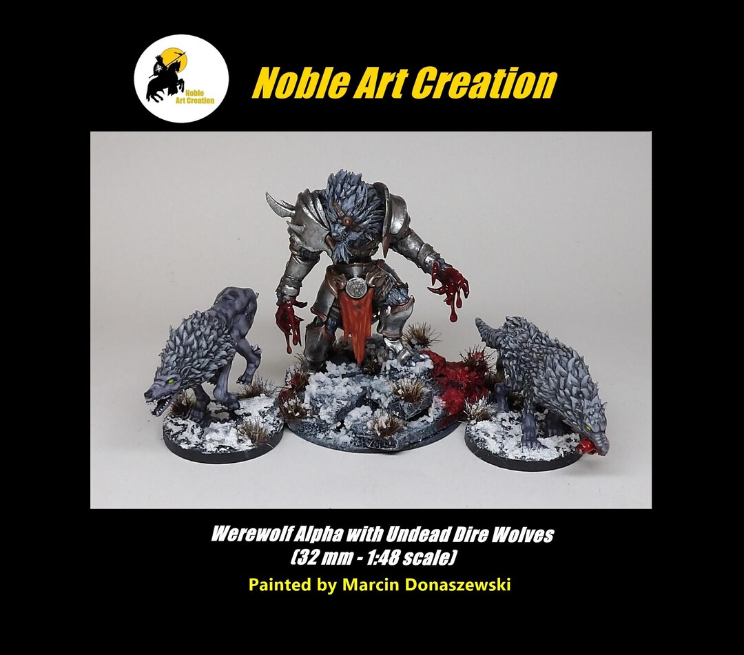Pro Painted Werewolf Alpha With Undead Dire Wolves / Hand Painted ...