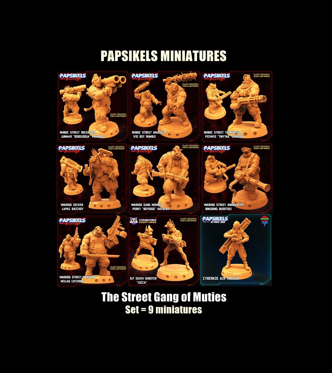 Papsikels Miniatures | Sci-fi Metahumans Street Gang | Mutants Outlaws ...