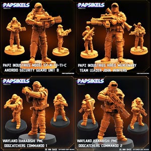Papsikels Miniatures Sci-fi WY Commando Squad (set = 12 Miniatures ...