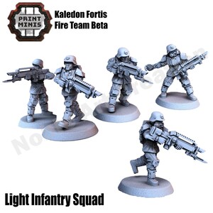 Print Minis Sci-fi Kaledon Fortis Fire Team Omega / Stormtroopers ...