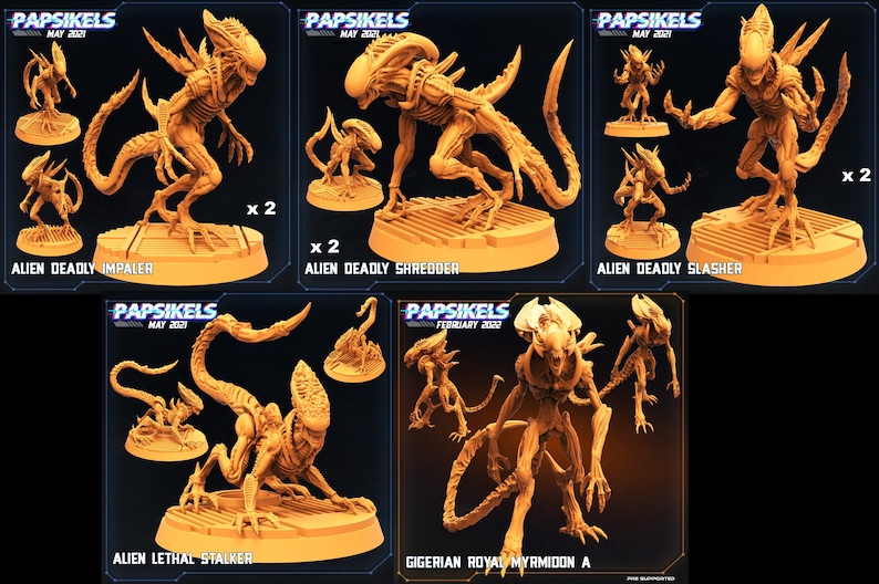 Papsikels Miniatures Xeno Brood Aliens 8 Miniatures Alien - Etsy Canada
