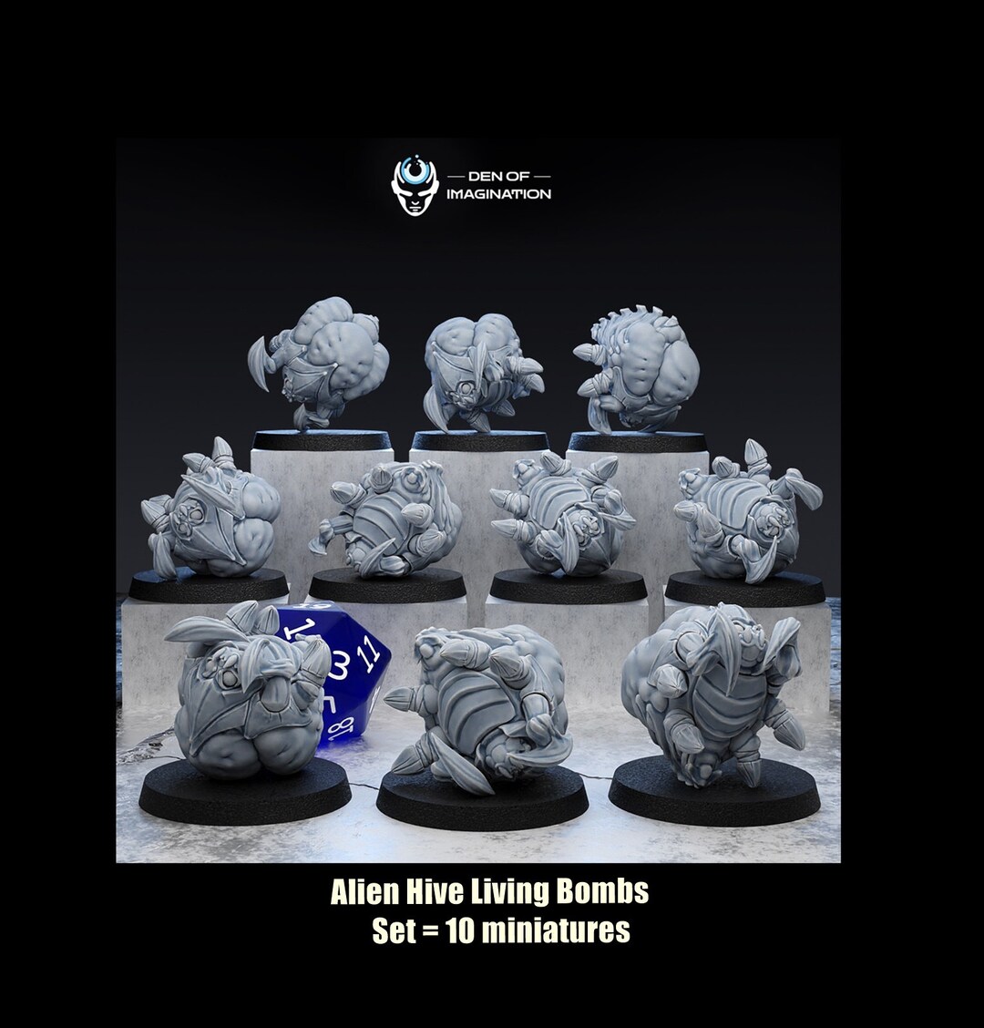 Alien Living Bombs (set = 10 Miniatures) / Aliens / Alien Swarm / Space ...