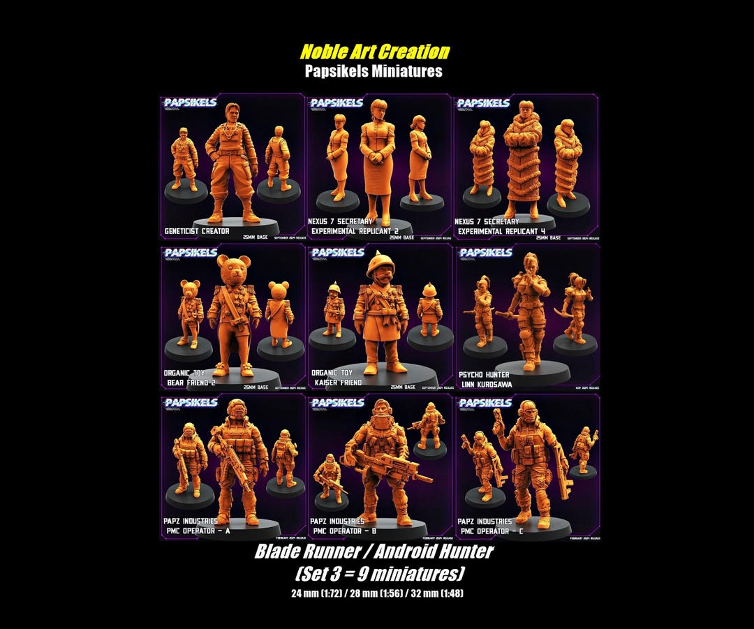 Papsikels Miniatures | Sci-fi Android Hunter Set 3 | Mercs Artificial ...