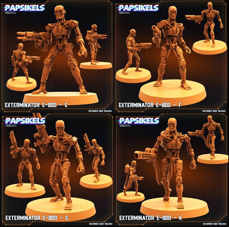 Papsikels Miniatures | Sci-fi E-800 Exterminator Squad | Machines ...
