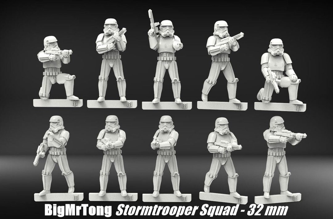 Sci-fi Imperial Space Soldiers Stormtroopers Squad (set= 10 Miniatures ...
