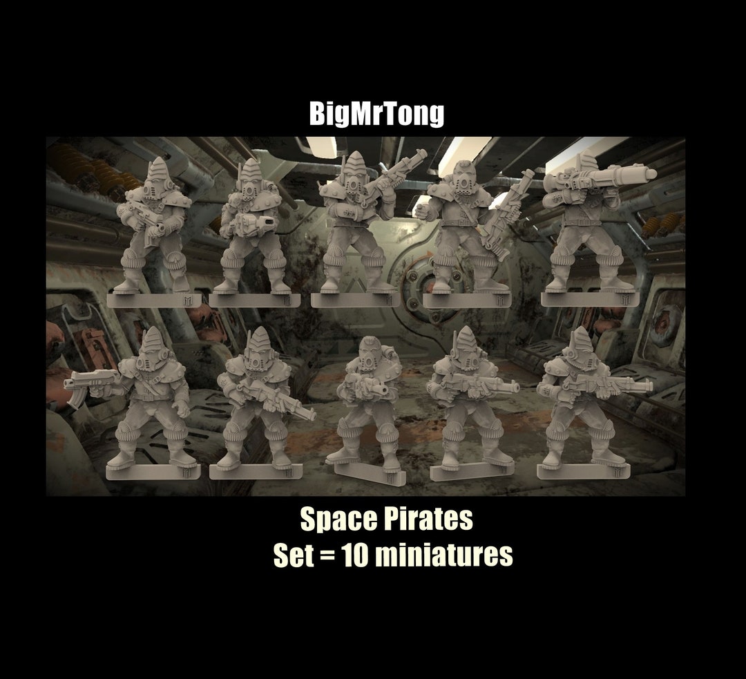 Sci-fi Space Pirates Squad / Space Marauders (set = 10 Miniatures ...