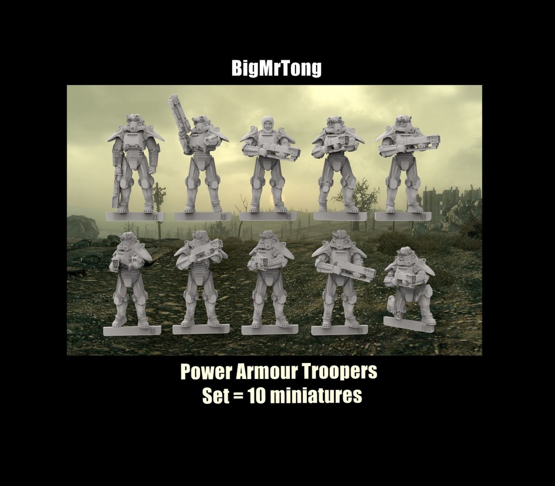 Sci-fi Postapo Power Armour Troopers / Fallout Heavy Troopers (set= 10 ...