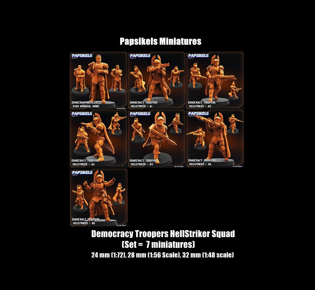 Papsikels Miniatures Hellstriker Democracy Troopers / Soldiers ...